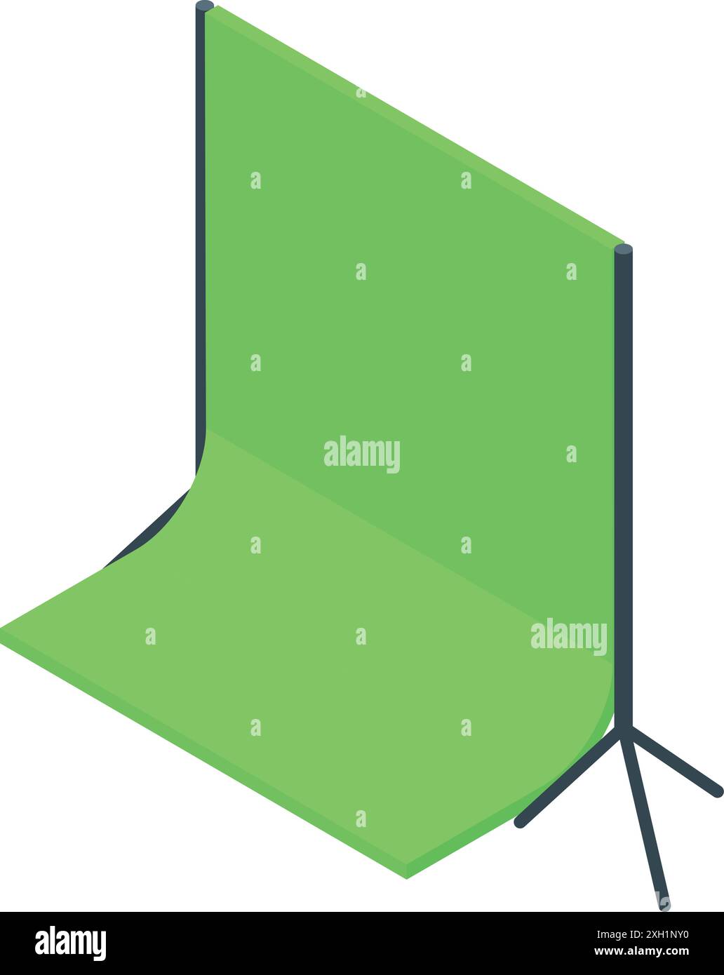 Isometric professional studio empty green screen backdrop standing on ...