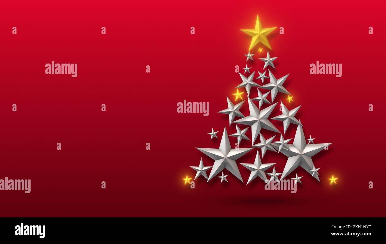 Christmas tree with glowing stars Stock Photo - Alamy