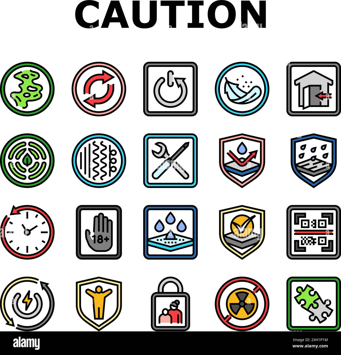 product caution label warning icons set vector Stock Vector Image & Art ...