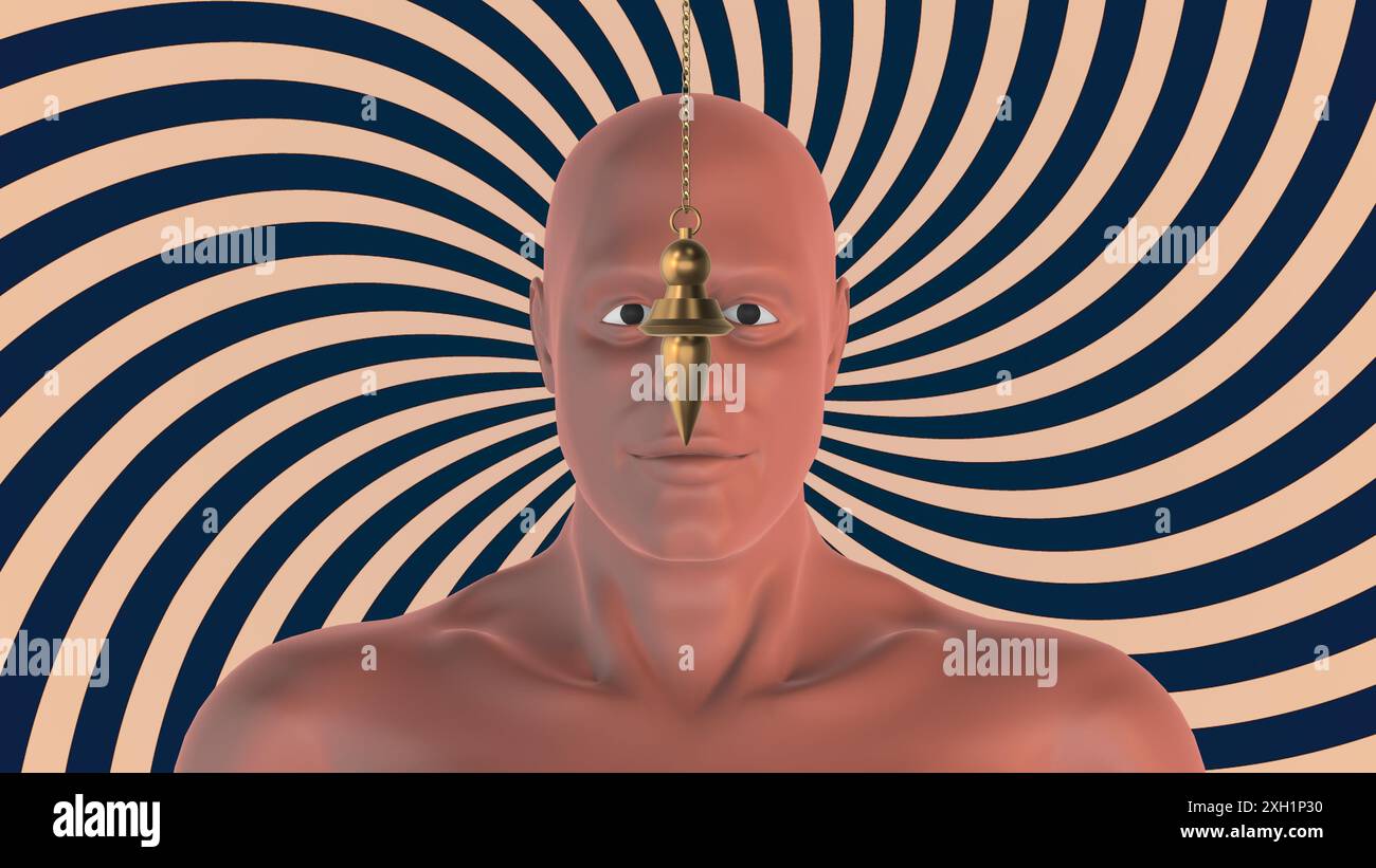 Human hypnosis with a pendulum and chakra Stock Photo - Alamy