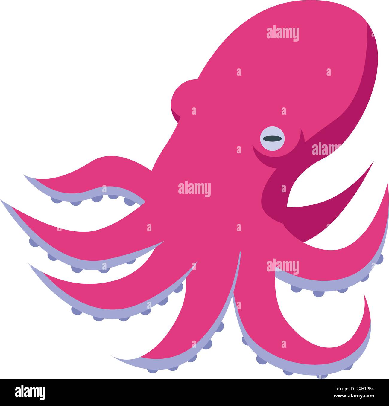 Pink octopus is swimming in the ocean, moving its tentacles Stock ...