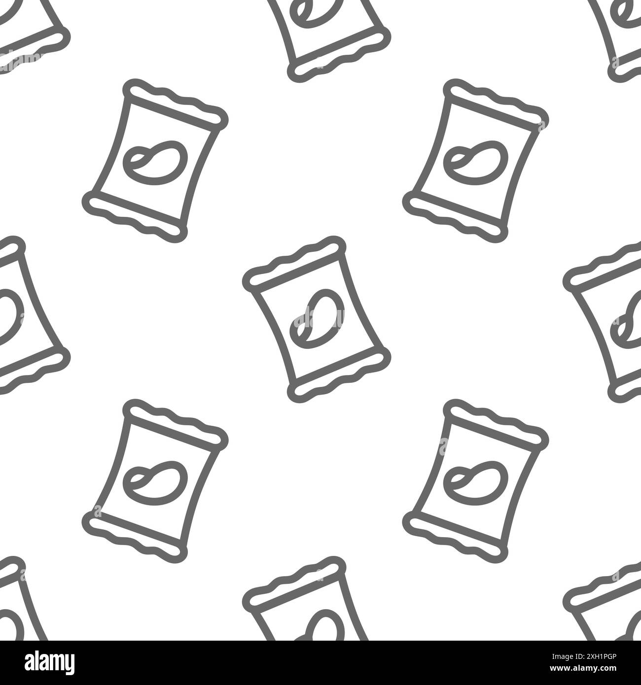 Vector Seamless pattern pack chips icon. Simple sign cracker. Line ...