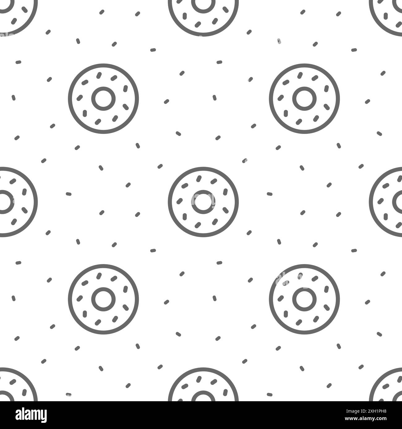Seamless background with a pattern of falling line donuts. Vector ...