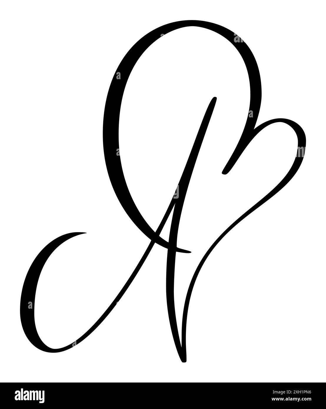 Script capital font logo calligraphy love letter A initial. Hand drawn ...