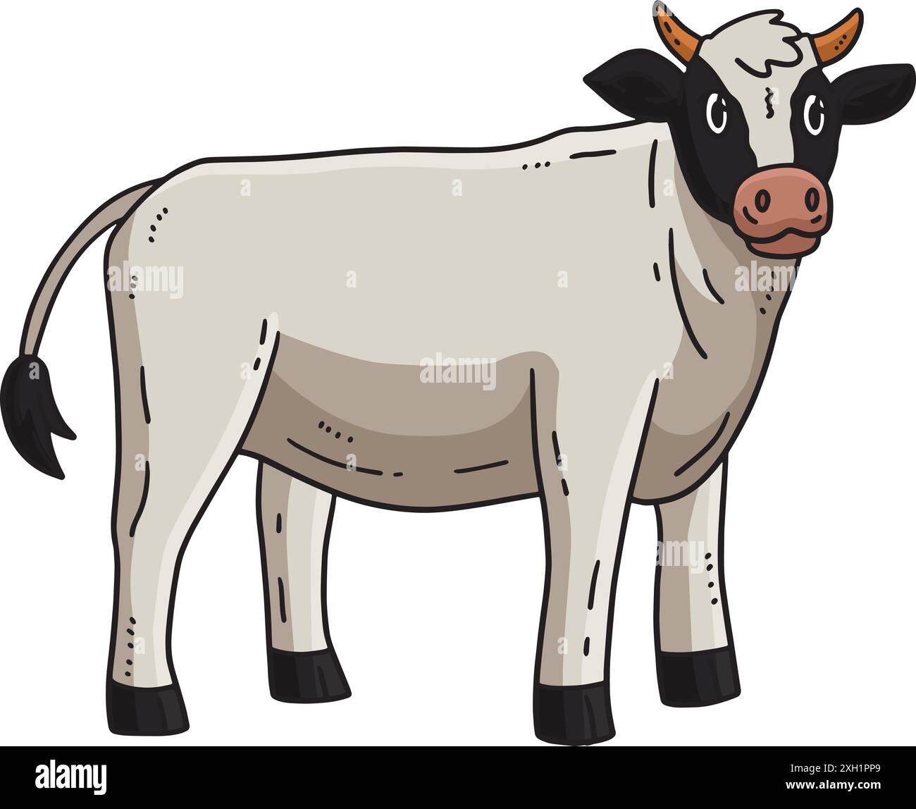 Cattle Cartoon Colored Clipart Illustration Stock Vector Image & Art ...