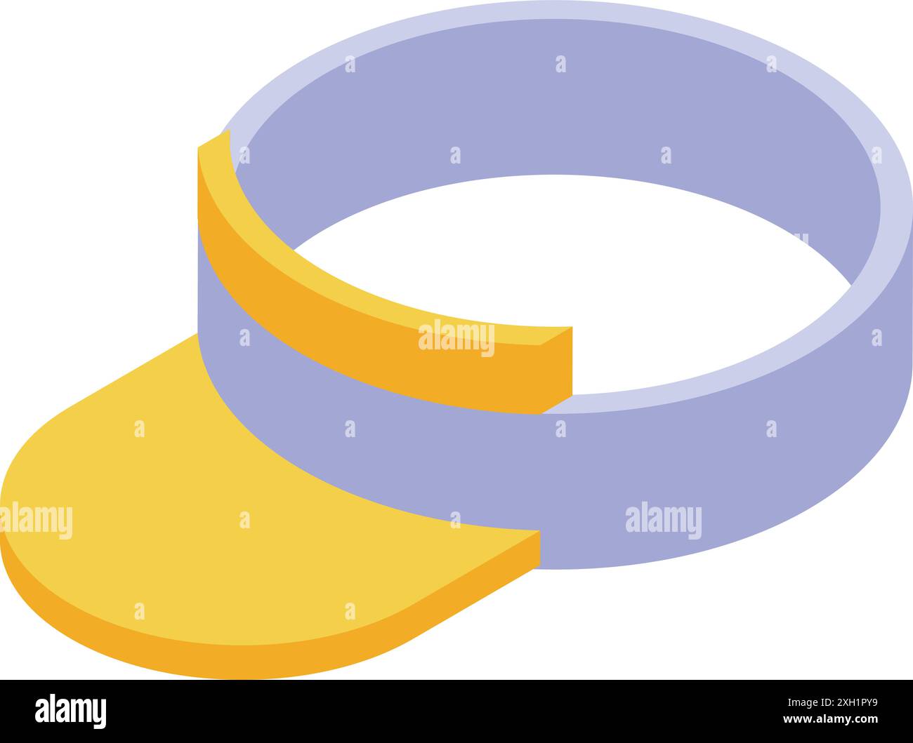 Yellow sun visor protecting from sun stroke isometric icon isolated on ...