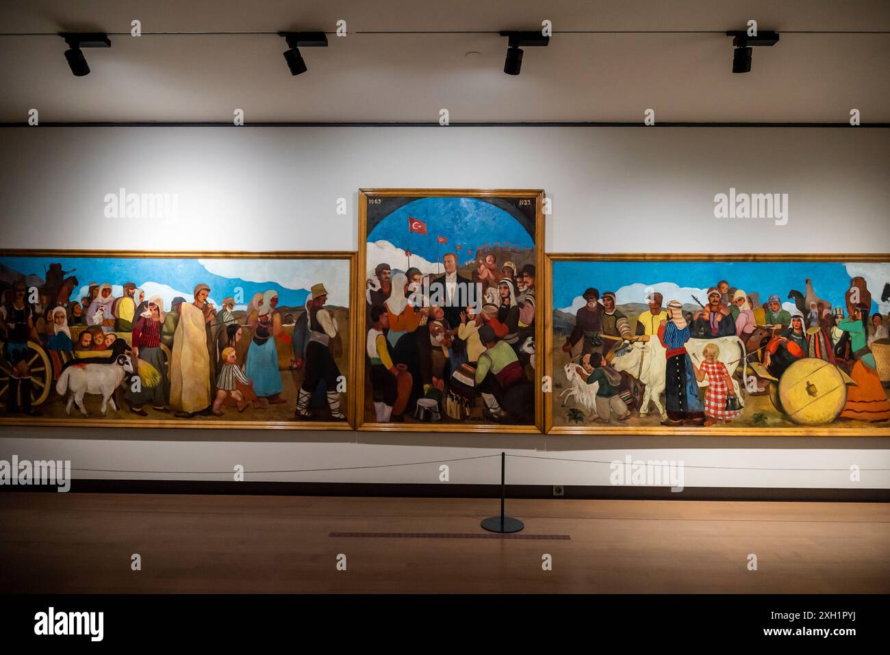 1930s painting celebrating Mustafa Kemal Ataturk establishment of the ...
