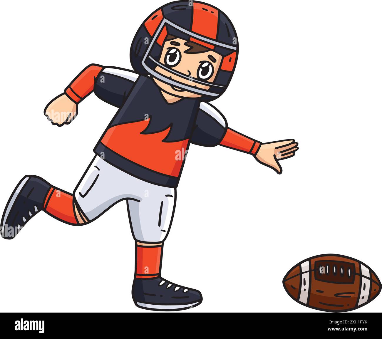 American Player Chasing Football Cartoon Clipart Stock Vector Image ...