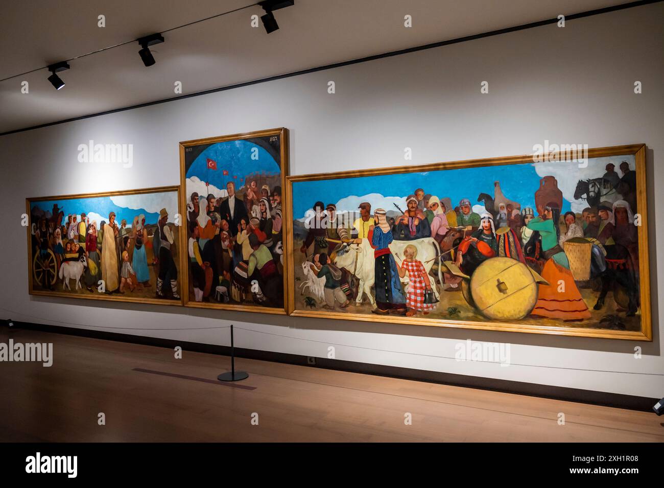 1930s painting celebrating Mustafa Kemal Ataturk establishment of the ...