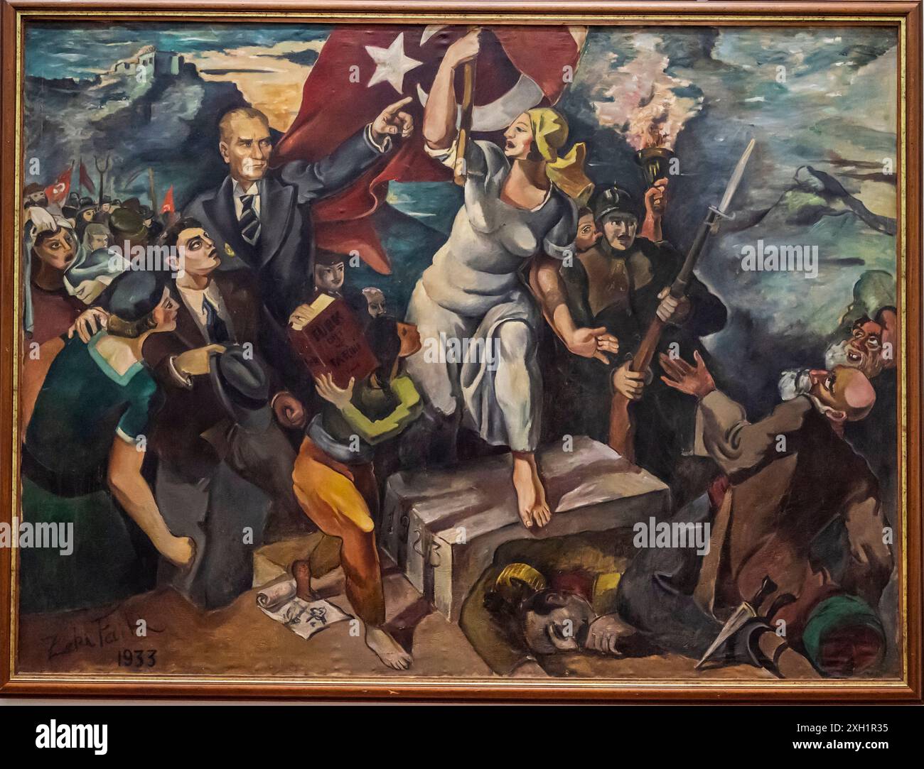 1930s painting celebrating Mustafa Kemal Ataturk establishment of the ...