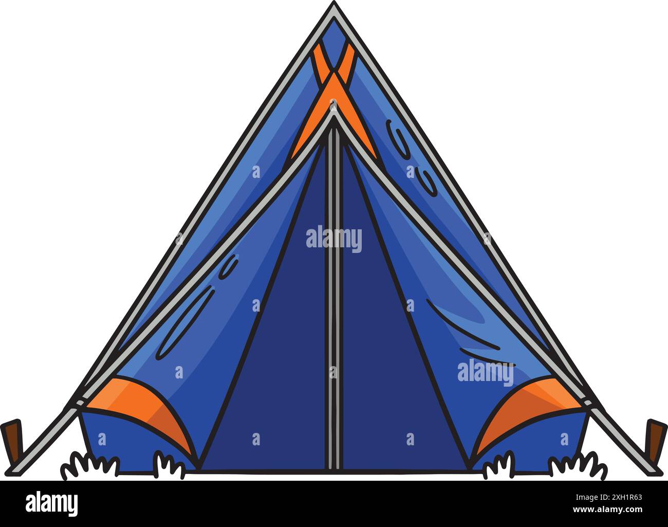 Camping, Tent Cartoon Colored Clipart Illustration Stock Vector Image ...