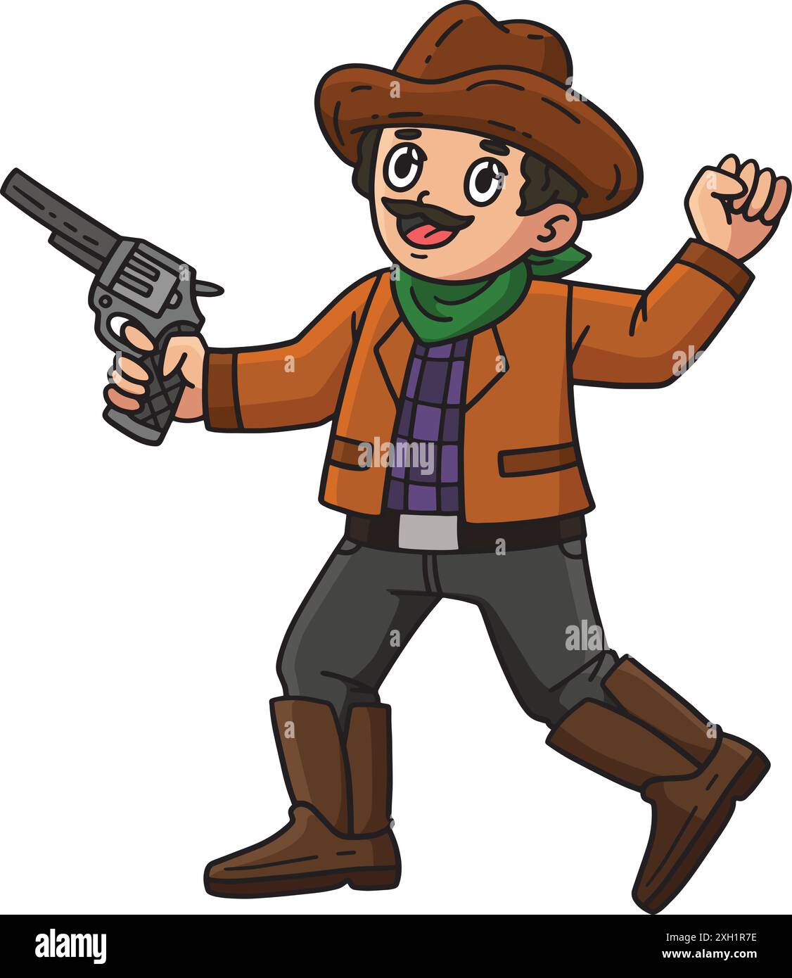 Cowboy with a Gun Cartoon Colored Clipart Stock Vector Image & Art - Alamy