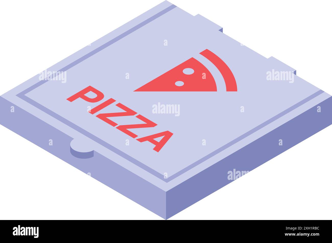 Closed cardboard pizza box with logo isometric view isolated on white ...