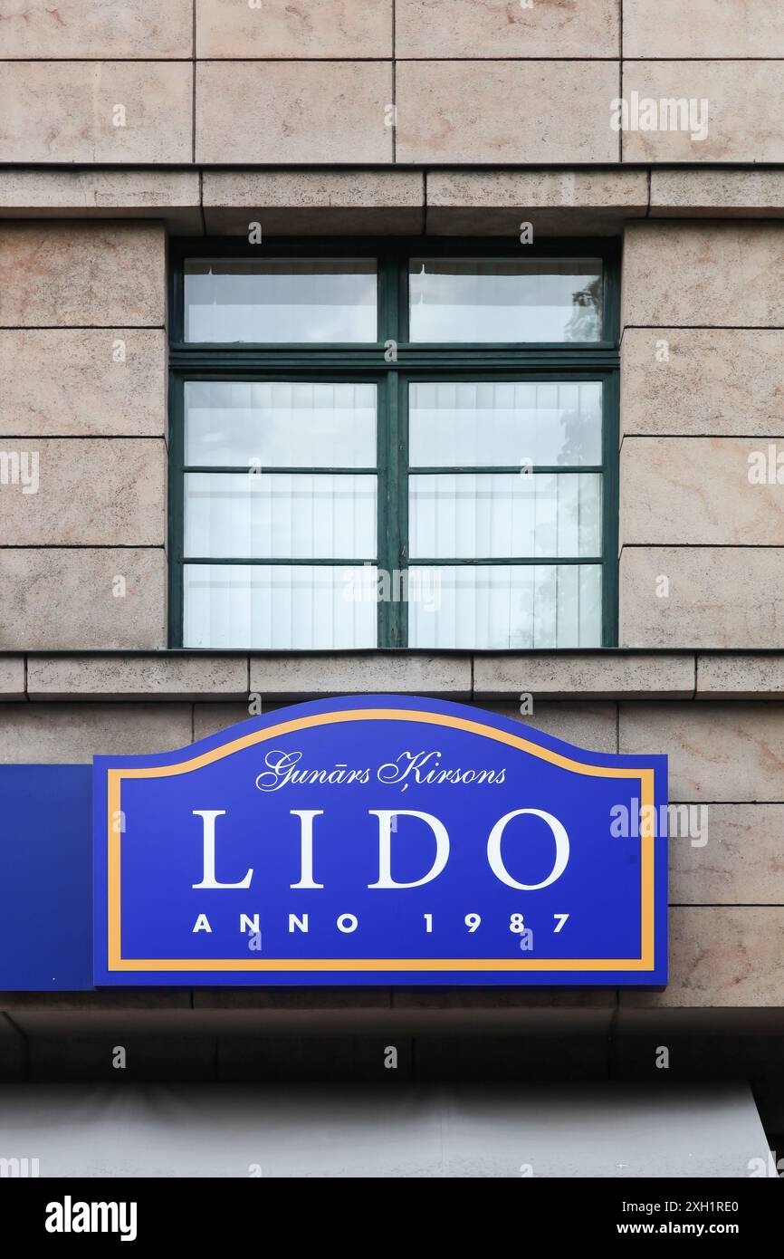 Riga, Latvia - May 23, 2024: Lido logo on a wall. Lido is a restaurant chain in Latvia Stock ...