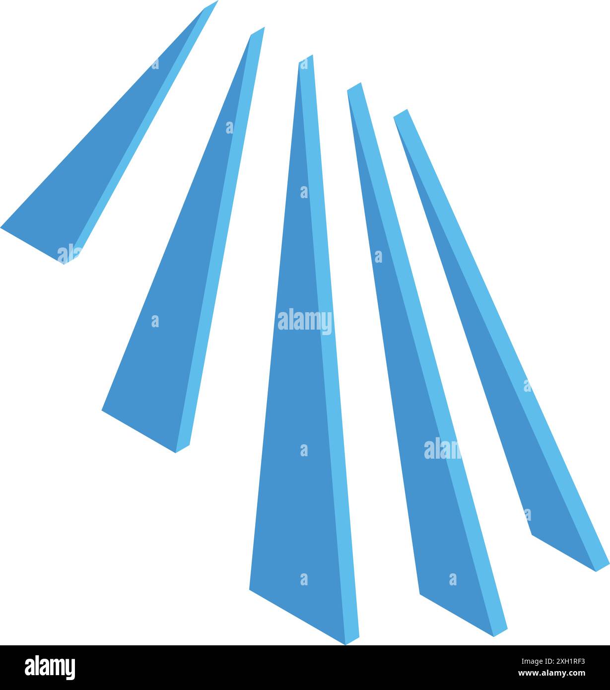 Abstract 3d illustration of blue geometric shapes creating an illusion ...