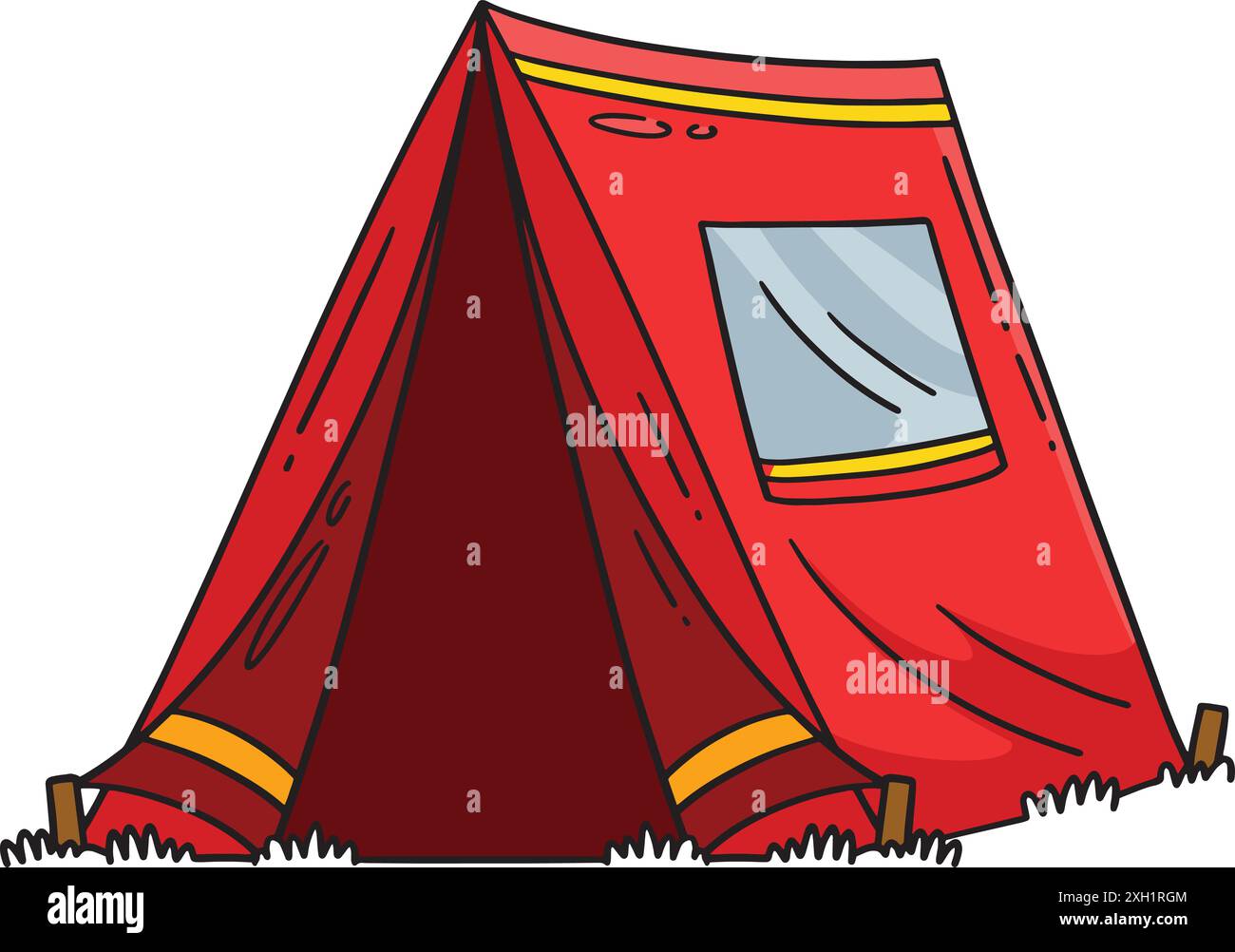 Camping, Tent Cartoon Colored Clipart Illustration Stock Vector Image ...