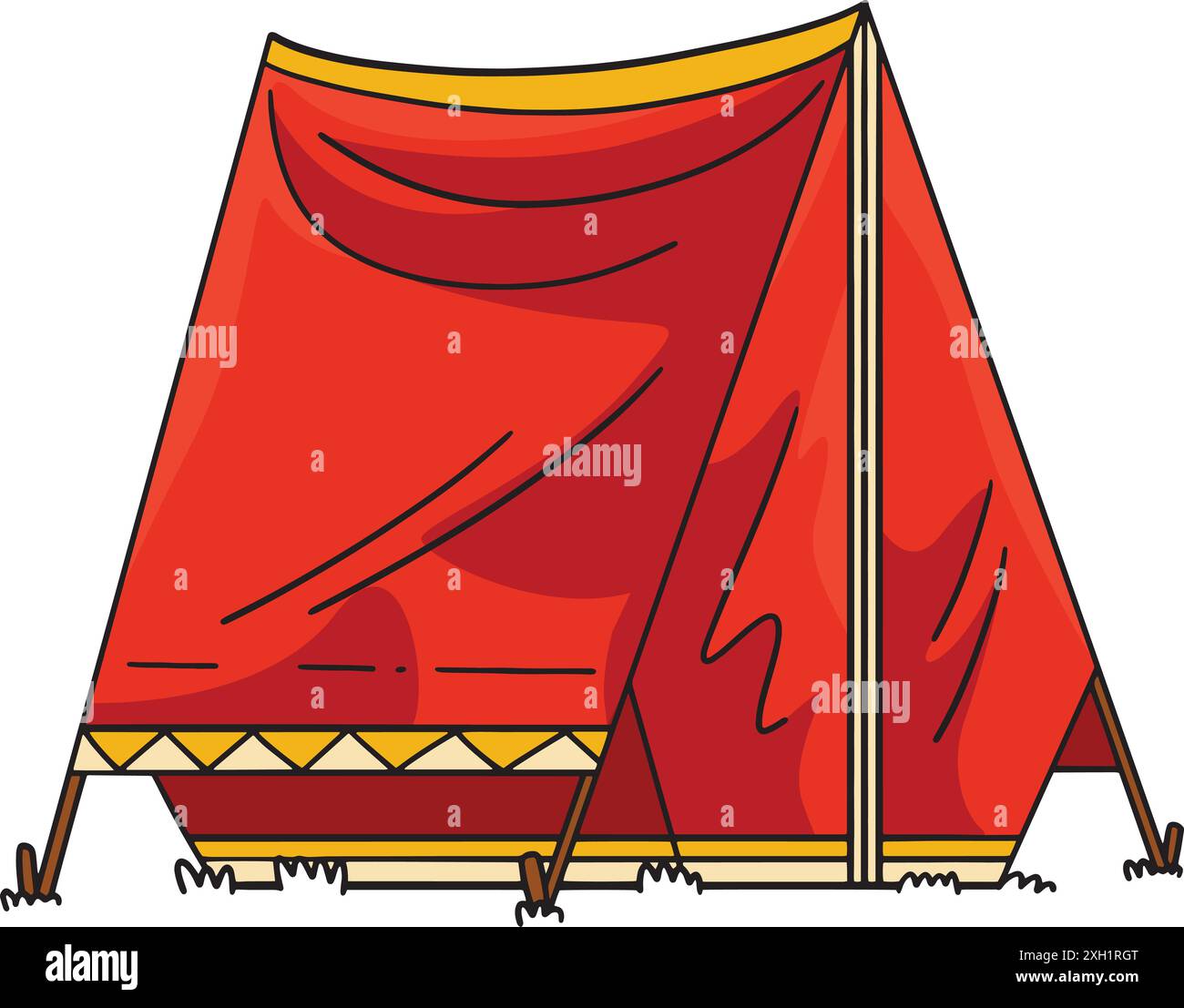 Camping, Tent Cartoon Colored Clipart Illustration Stock Vector Image ...