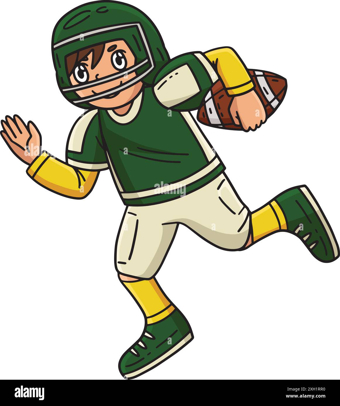 American Football Player Running Cartoon Clipart Stock Vector Image ...