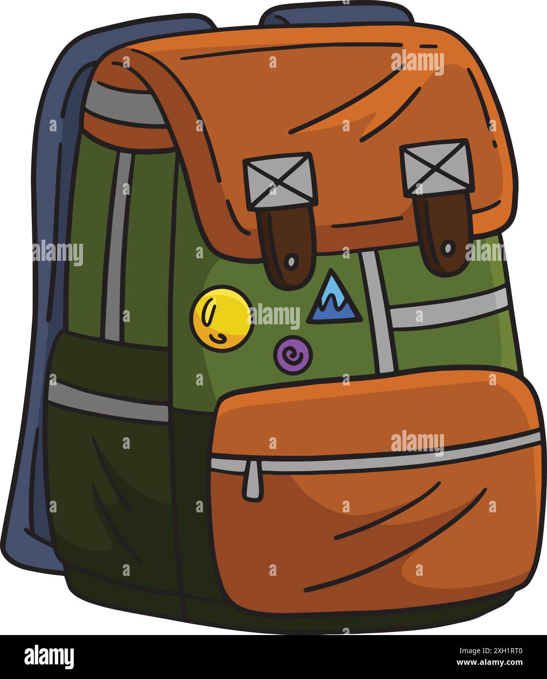 Camping Campers Backpack Cartoon Colored Clipart Stock Vector Image ...