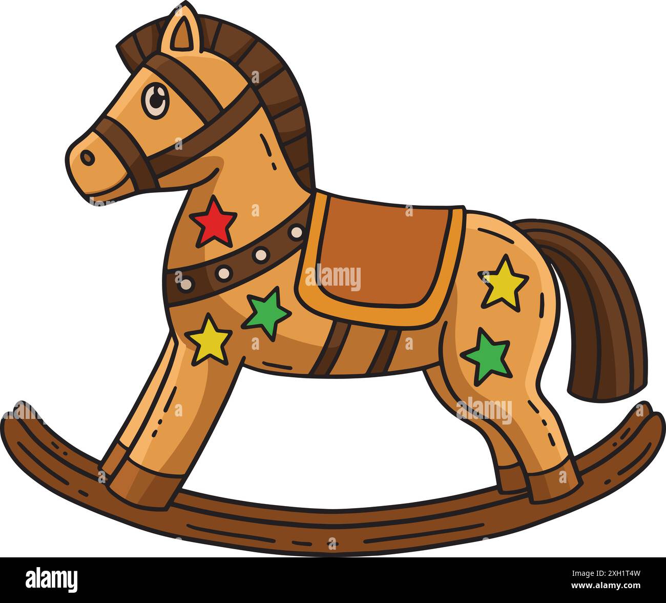 Rocking Horse Toy Cartoon Colored Clipart Stock Vector Image & Art - Alamy