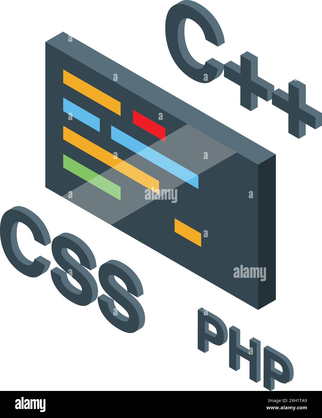 Programming Code Developing On A Screen With Css Php C Plus Plus Languages Stock Vector Image 4817