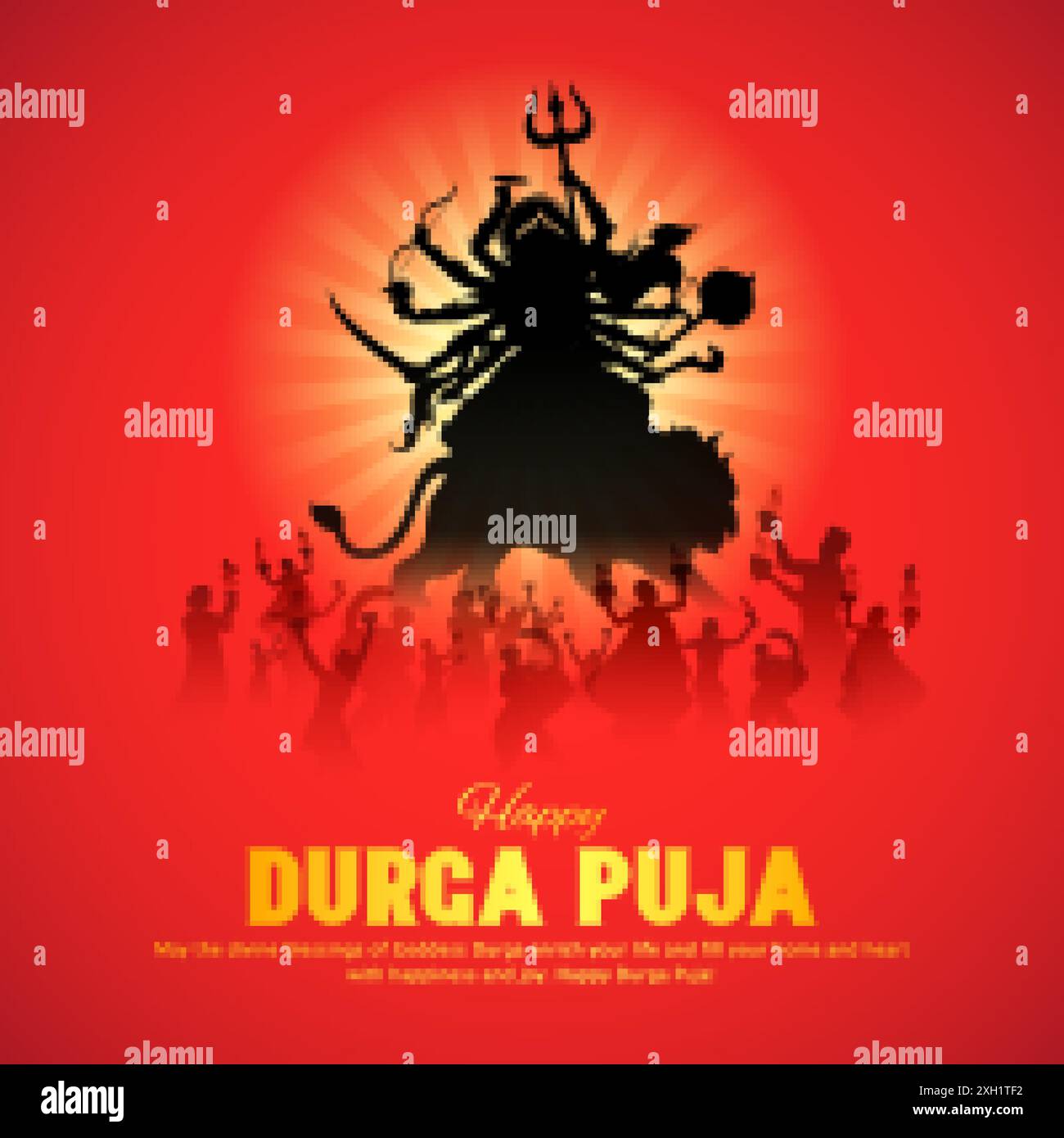 illustration of Goddess Durga in Happy Durga Puja Subh Navratri Indian ...