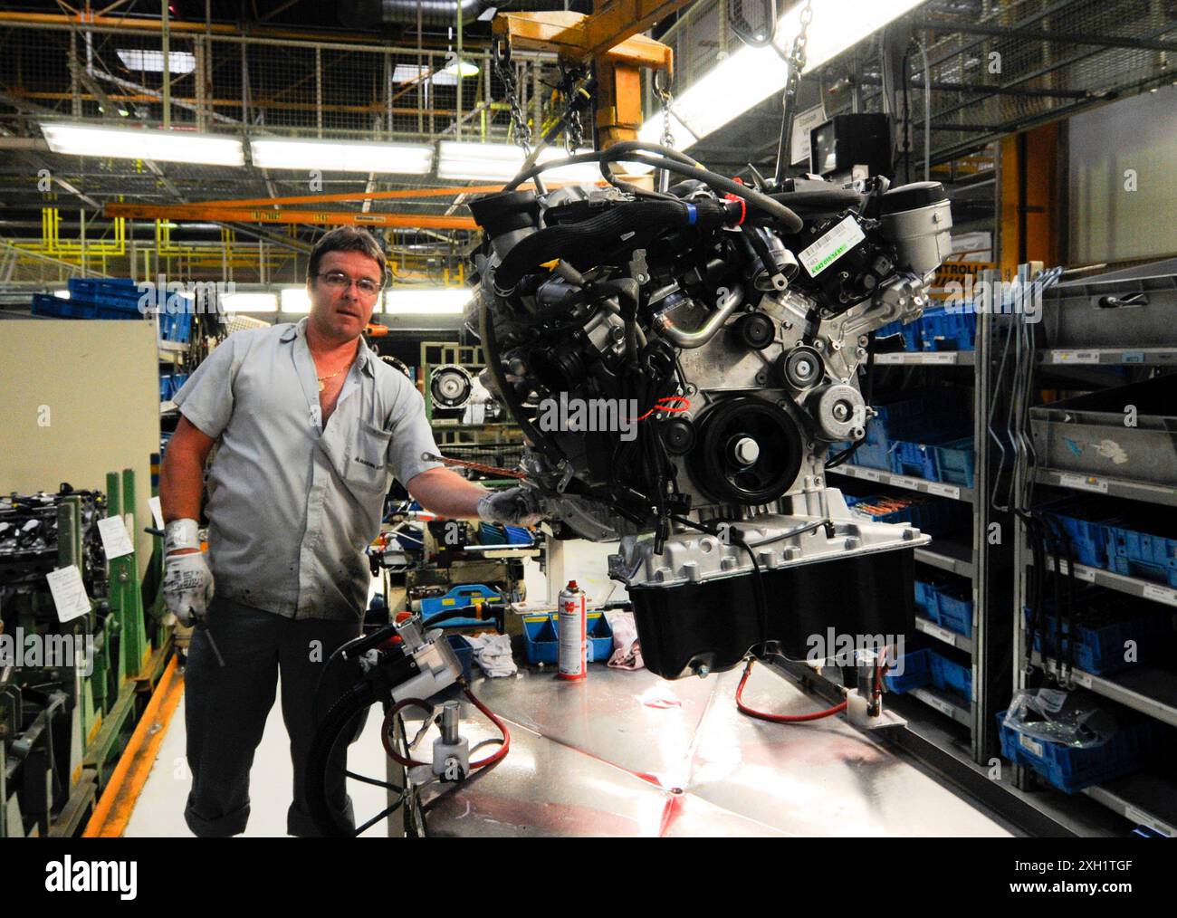 internal combustion engine in automotive production, part of a vehicle ...