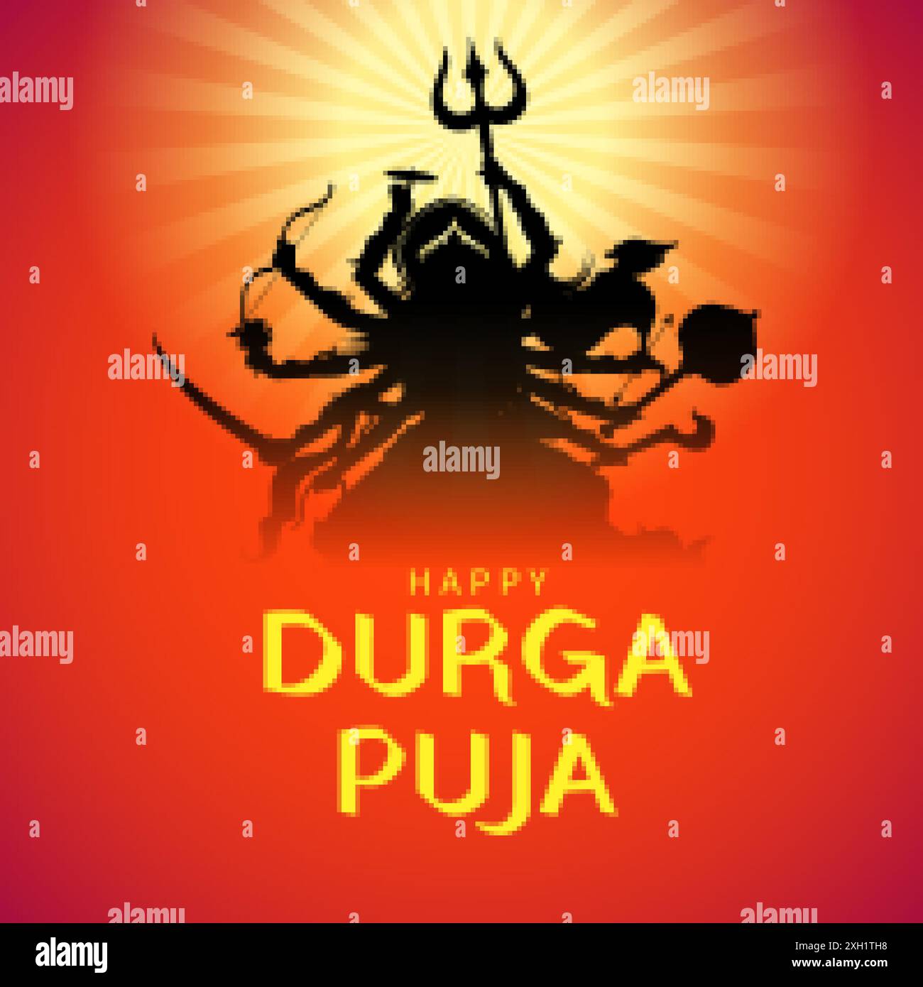 illustration of Goddess Durga in Happy Durga Puja Subh Navratri Indian ...