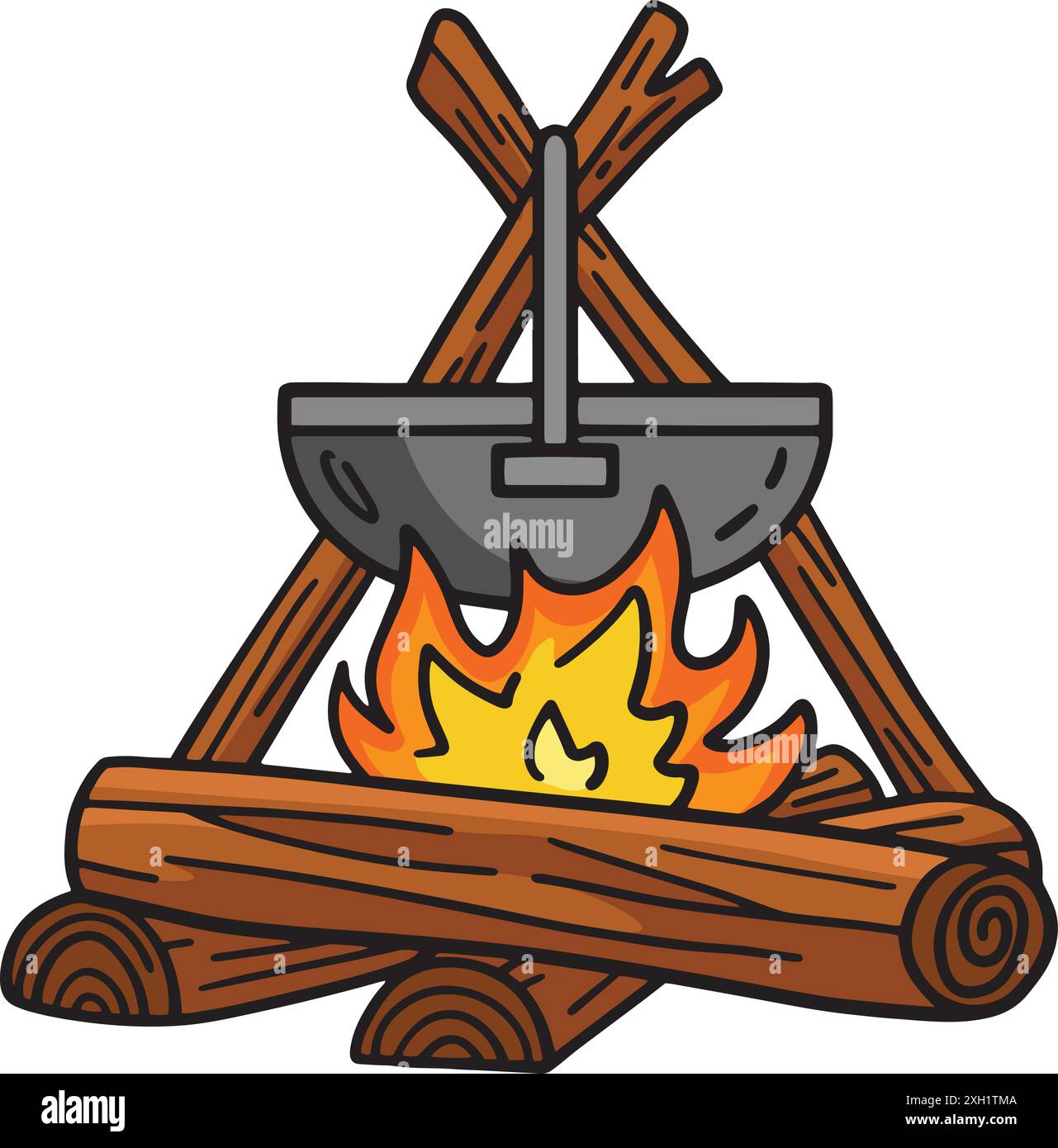 Cauldron Bone Fire Cartoon Colored Clipart Stock Vector Image & Art - Alamy