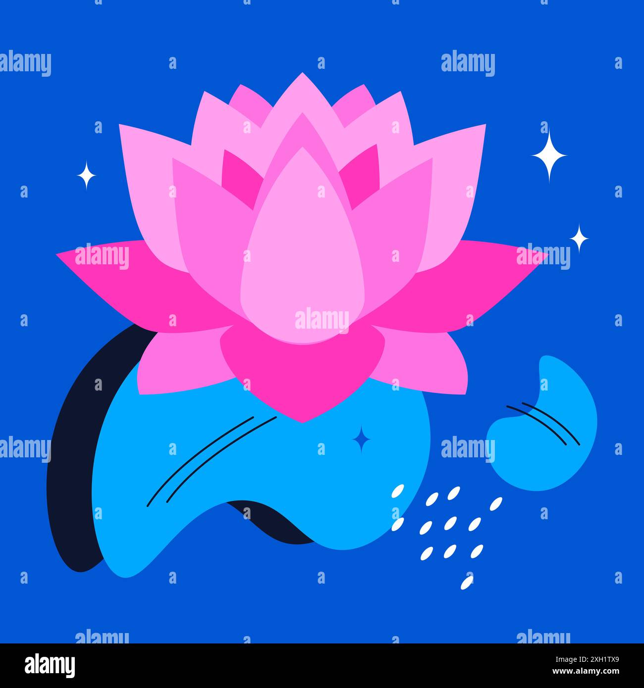 Illustration botanical garden pond hi-res stock photography and images ...