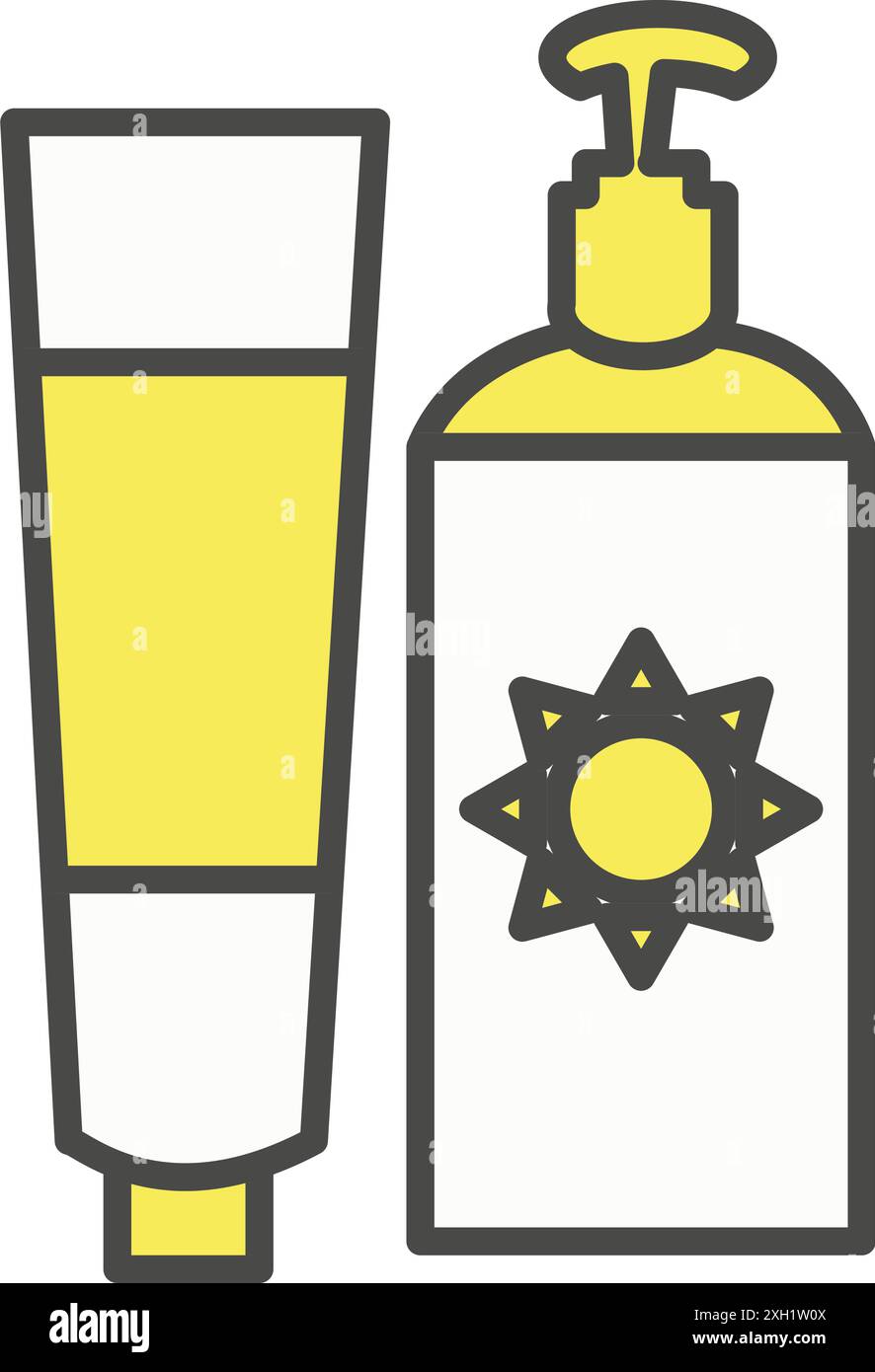 Sunscreen cream spf lotion vector icon isolated on white background ...