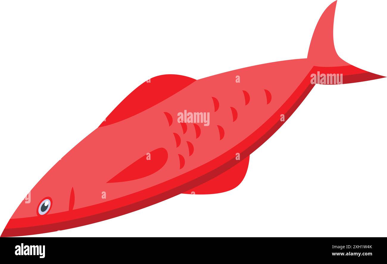 Illustration of a red fish swimming underwater, representing marine ...