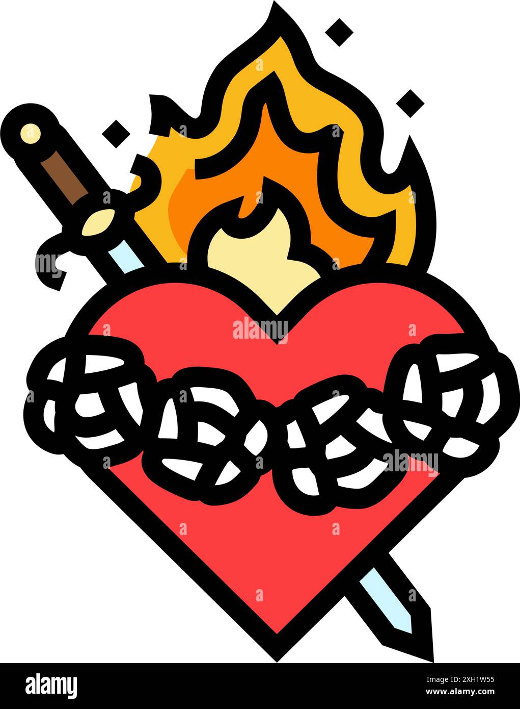 immaculate heart of mary feast catholic holiday color icon vector ...