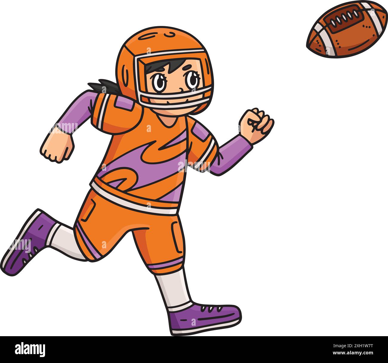 American Female Player Chasing Football Clipart Stock Vector Image ...