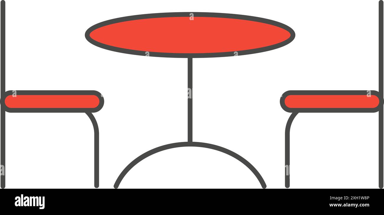 Restaurant table and chair vector icon isolated on white background ...