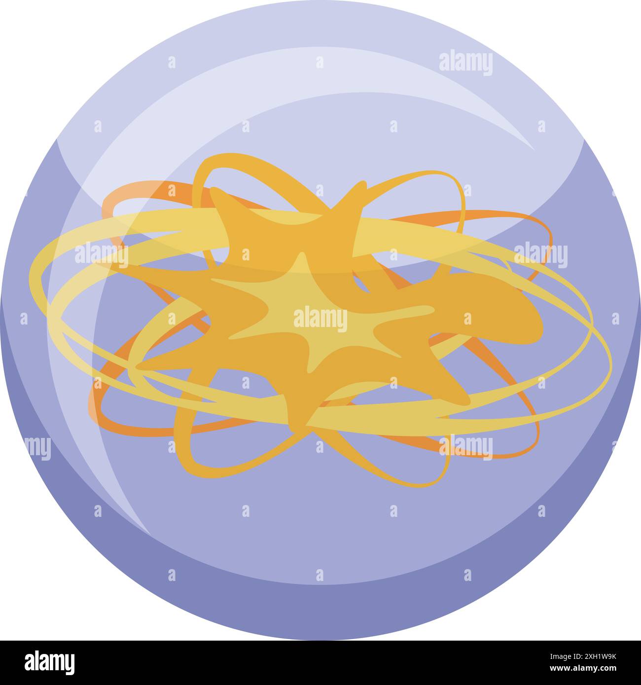 Magic ball is showing the future with a glowing star inside a crystal ...