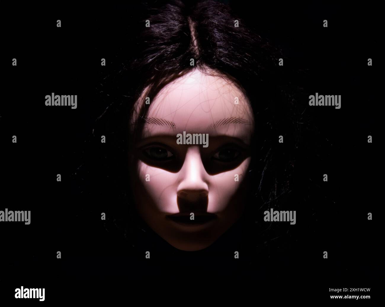 Demonic Halloween doll face scary spooky eerie decoration Stock Photo ...