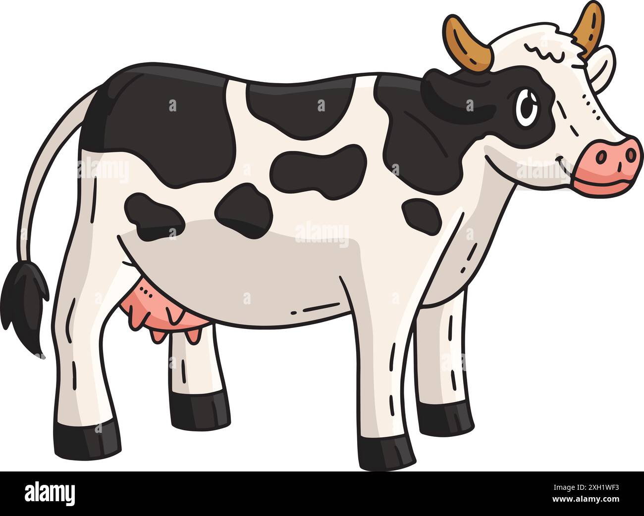 Cattle Cartoon Colored Clipart Illustration Stock Vector Image & Art ...