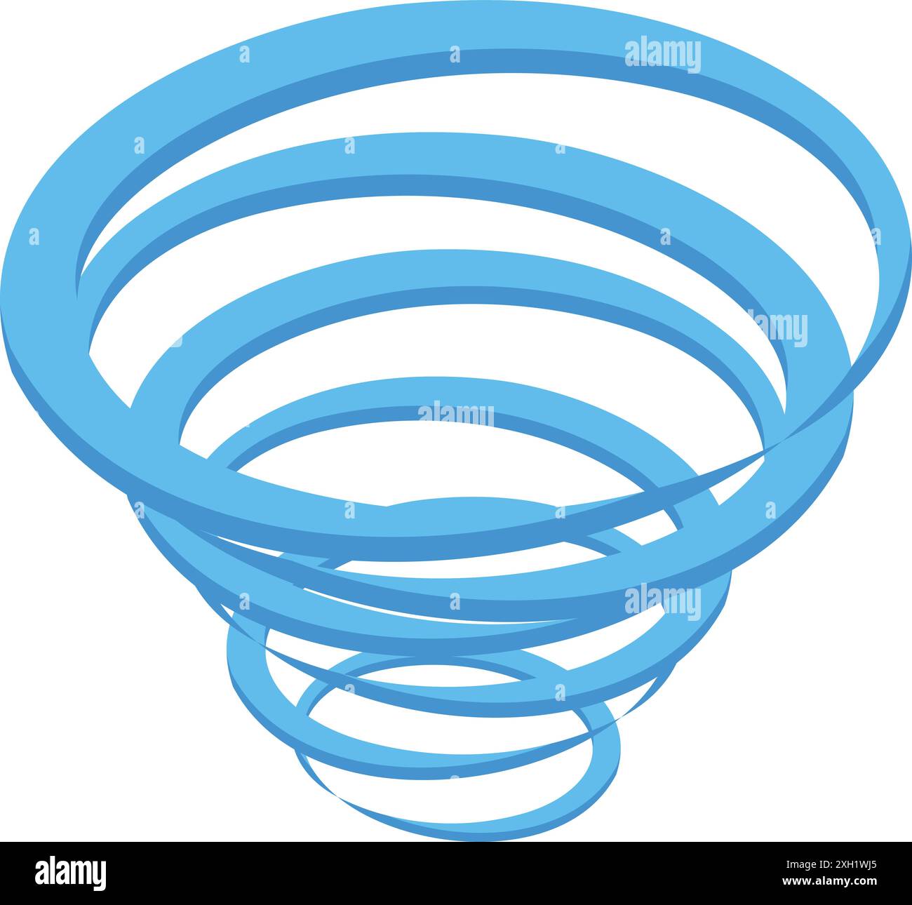 Blue tornado funnel is spinning with velocity, creating a vortex and ...