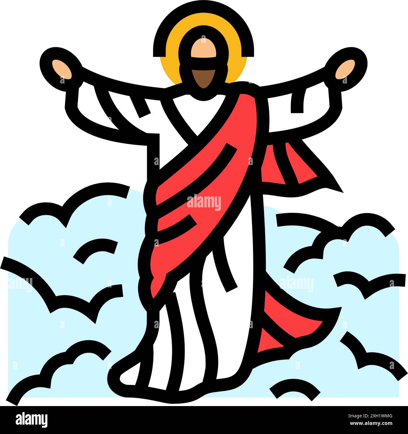 ascension of jesus feast catholic holiday color icon vector ...