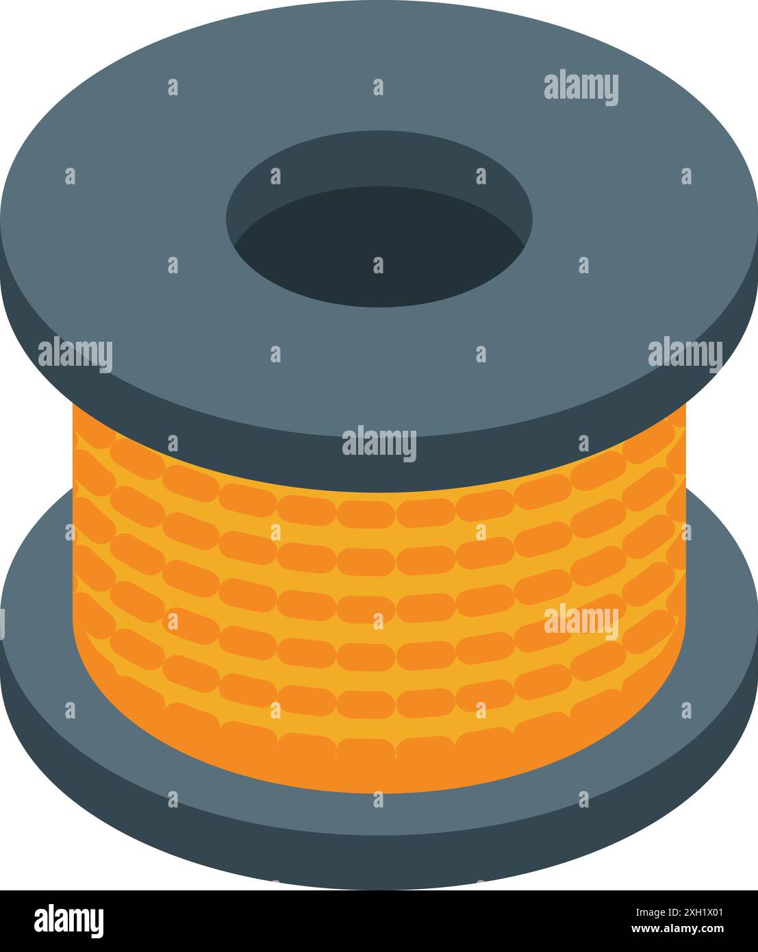 This isometric icon features a spool of electrical wire, commonly used ...