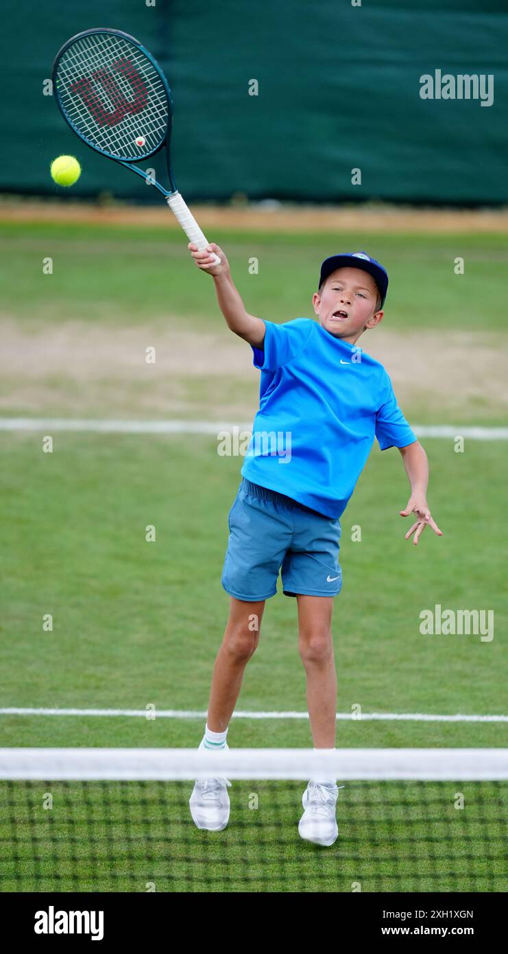 Stefan Djokovic training at Wimbledon on day eleven of the 2024 ...