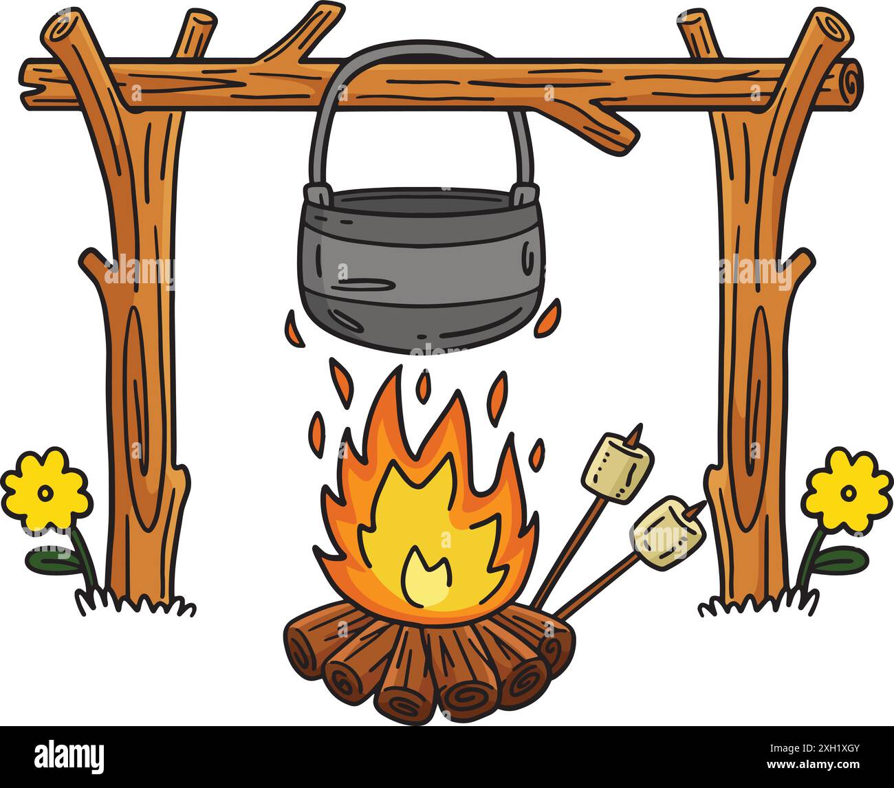 Campfire Cooking Clip Art