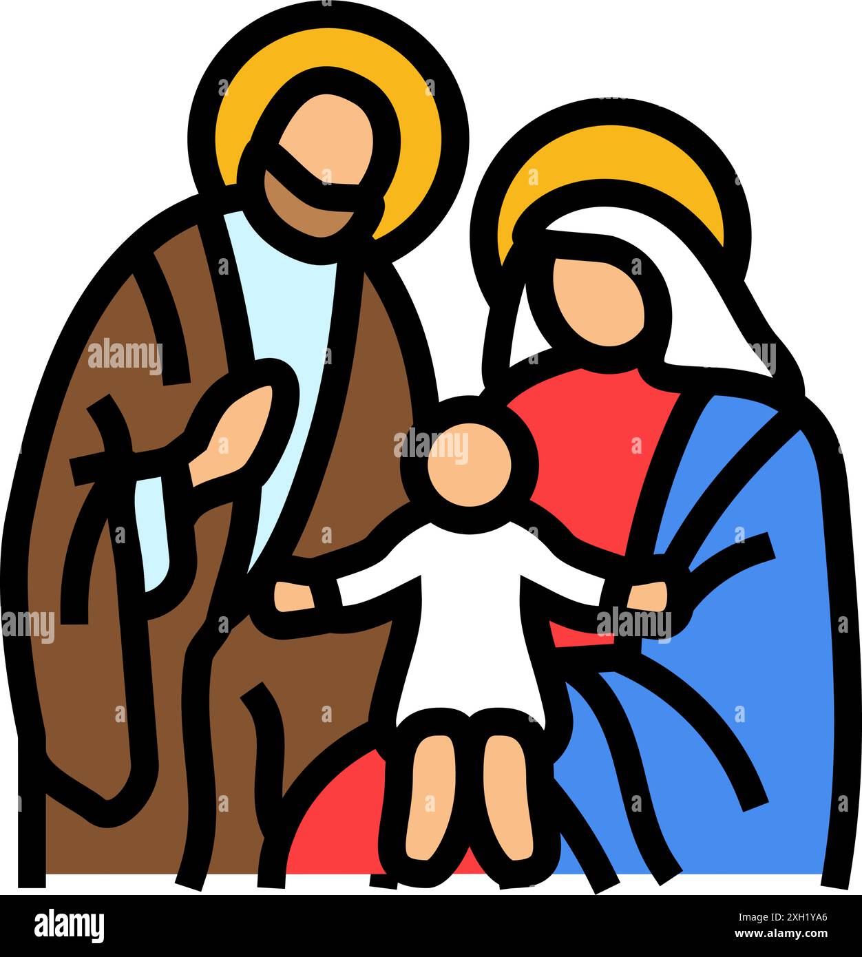 holy family feast catholic holiday color icon vector illustration Stock ...