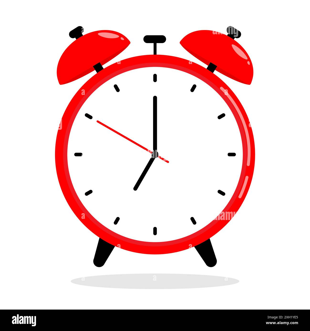 Red alarm clock isolated on white background. Vector illustration Stock ...
