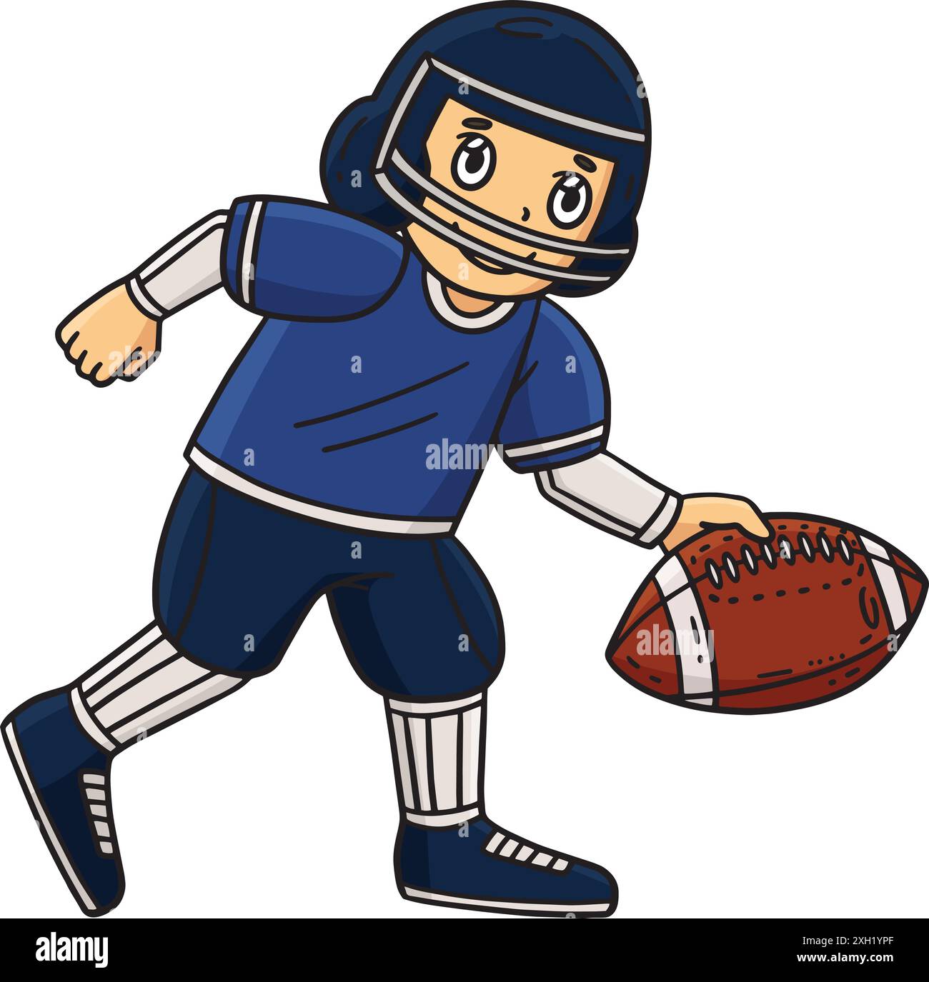 American Player Holding Football Cartoon Clipart Stock Vector Image ...