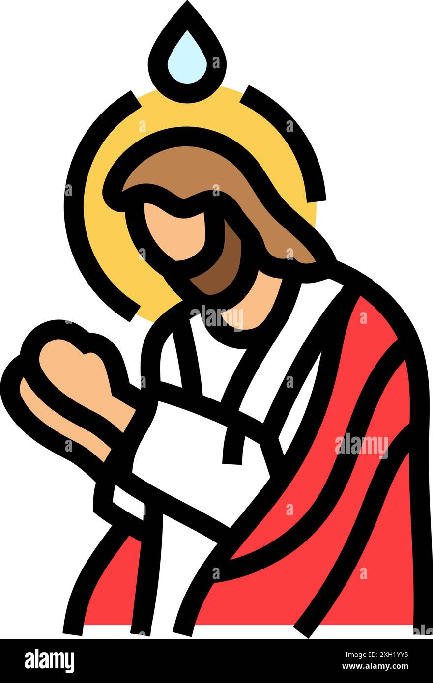 baptism of the lord feast catholic holiday color icon vector ...