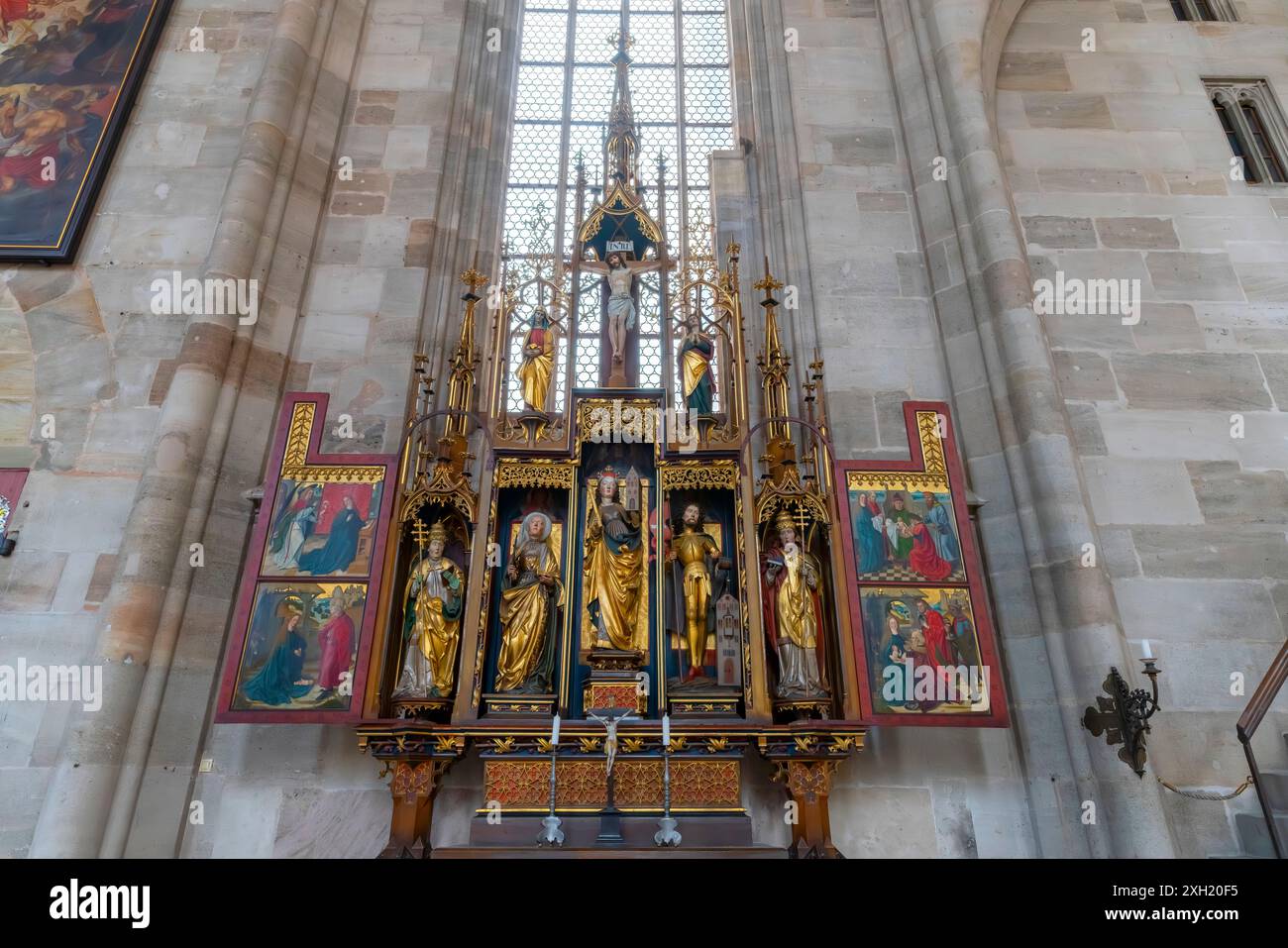 Cross altar in St. George Church (Catholic church) in Dinkelsbühl ...