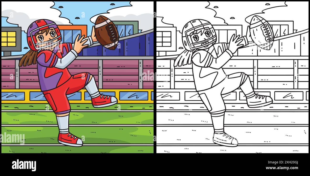 Outline football player catching ball hi-res stock photography and ...
