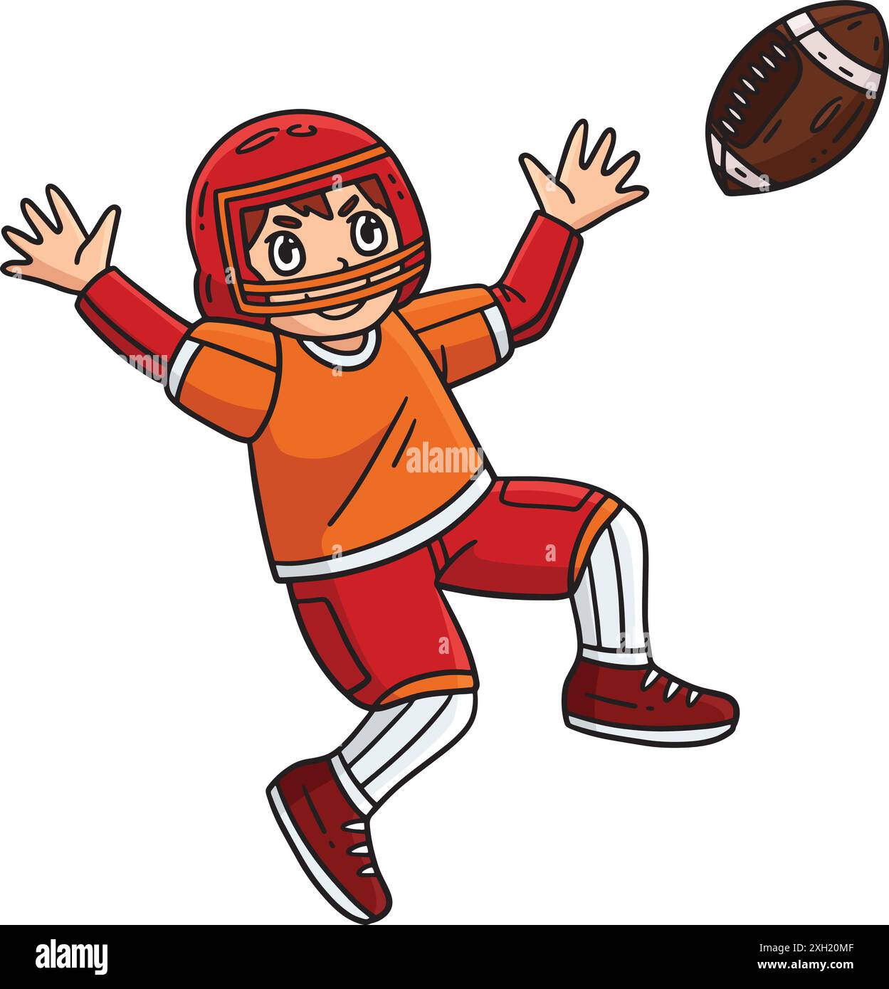 American Football Player about to Catch Clipart Stock Vector Image ...